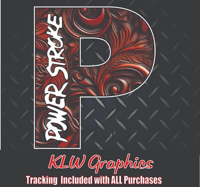 Powerstroke P Leather Decal Sticker Turbo Diesel Truck 6.7 7.3 Crew ...