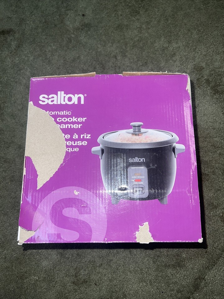 Salton Automatic Stainless Steel 6 Cup Rice Cooker & Food Steamer (Open ...