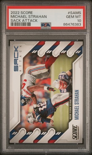 Michael Strahan Sack Attack Tom Brady PSA 10 2022 Score GEMMT #sams | eBay