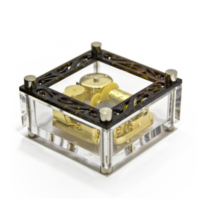 Modern 18 Note Acrylic Musical Paperweight with Metallic Posts and ...