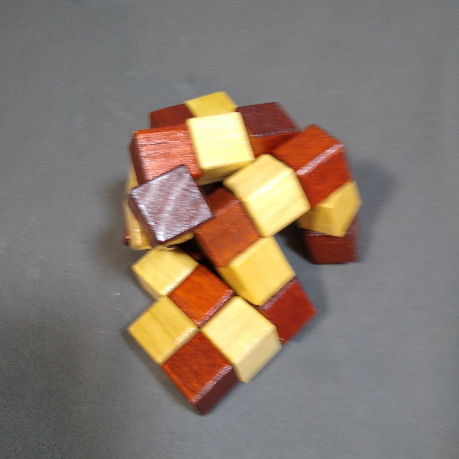 Wooden Cube Interlocking Puzzle 27 Square Blocks Undone Brain Teaser ...