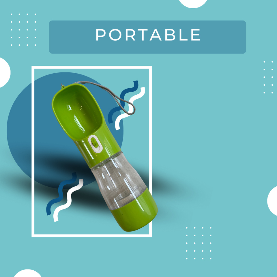 Dog Water Bottle Dispenser Outdoor Food Kibble Snacks Pet Water Feeder ...