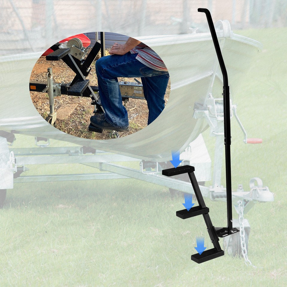 Universal Scalable Boat Trailer Step Fit For Bass Boat w/Handle Easy ...