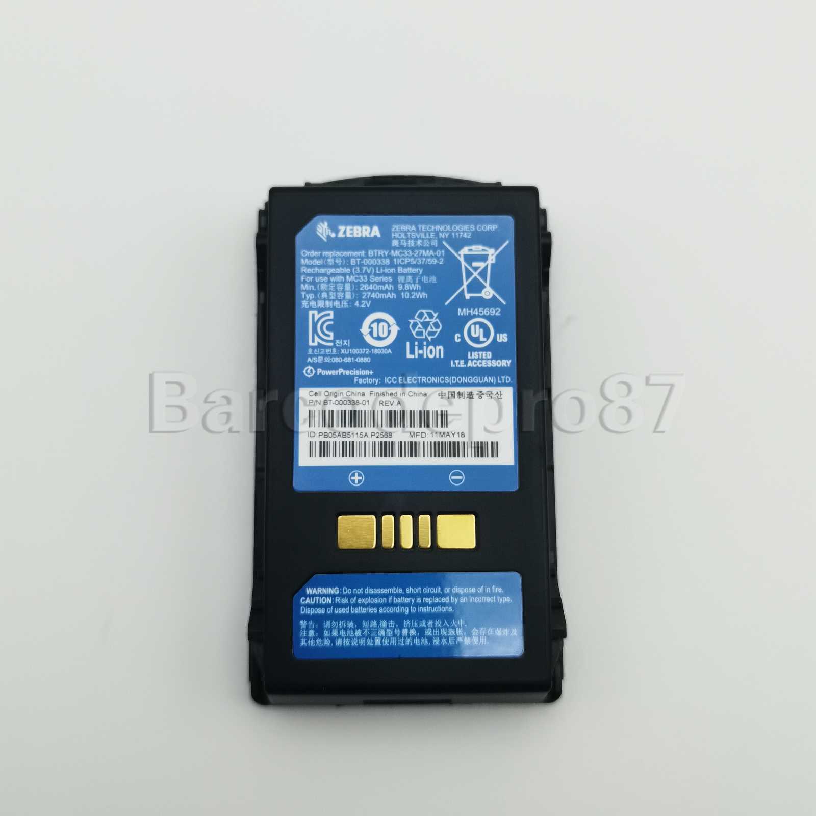 Original MC3300 Battery BT-000338-01 For Zebra Motorola MC330M MC330K ...