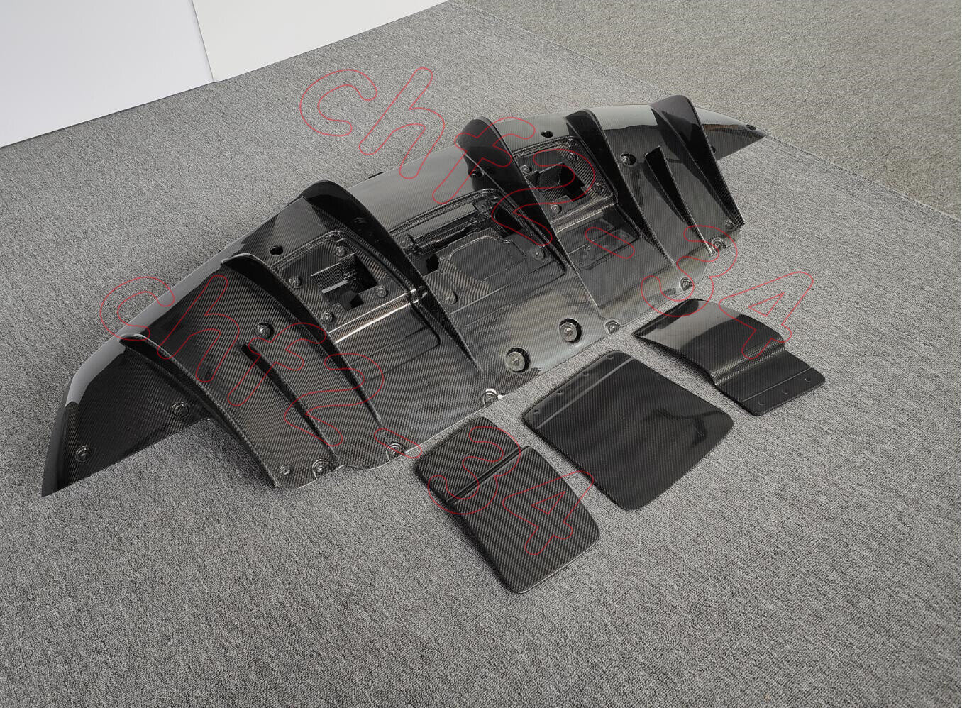 Real Carbon Fiber Rear Diffuser Bumper Lip Spoiler For Ferrari F8 ...