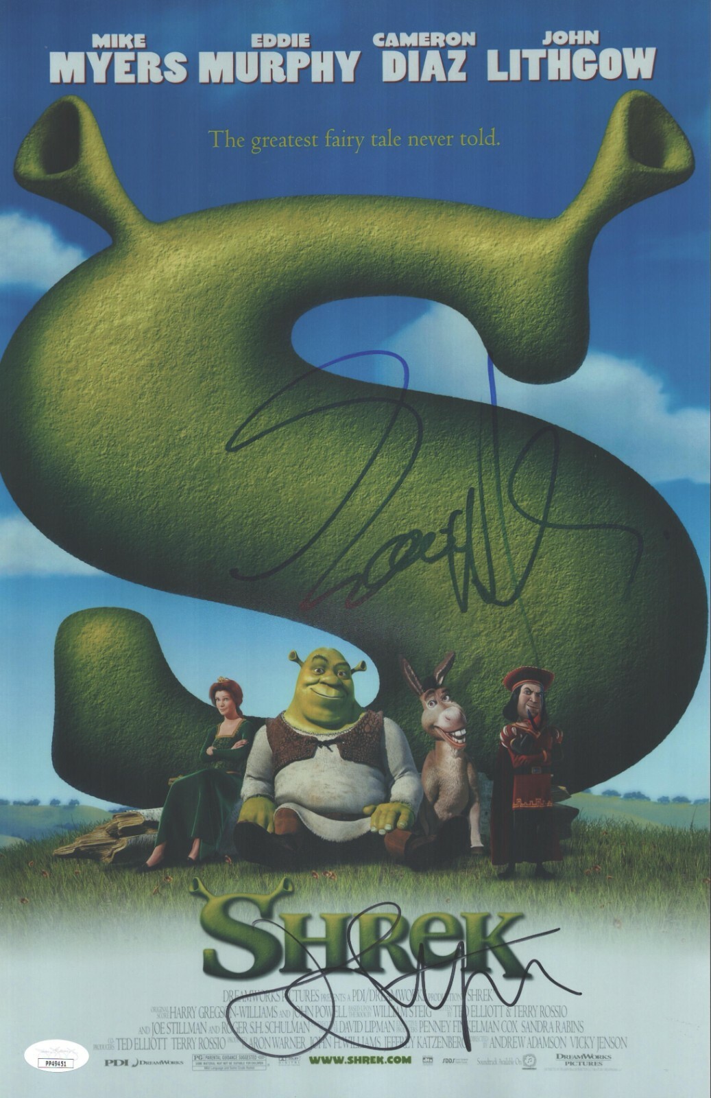 Eddie Murphy John Lithgow Signed 11x17 Shrek Authentic Autograph JSA ...