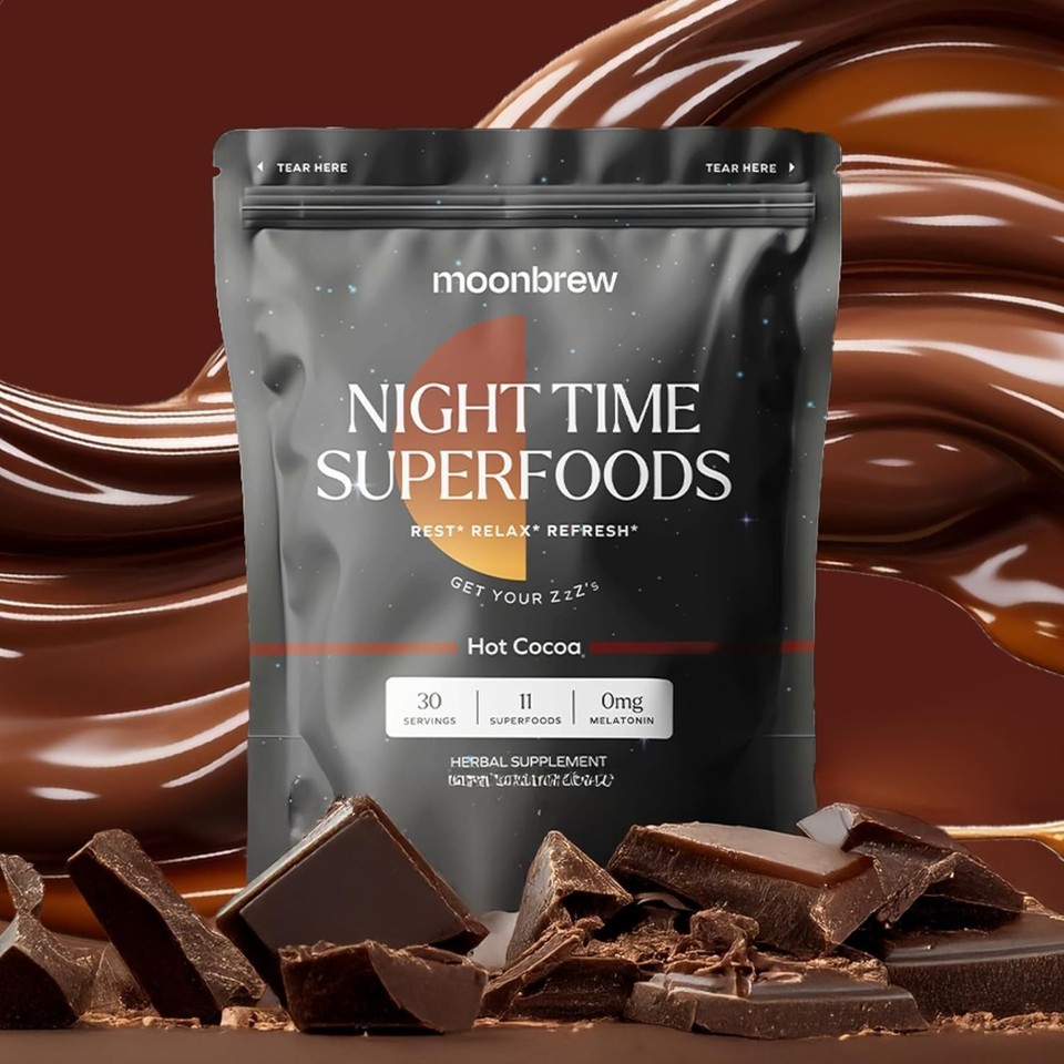 MoonBrew Nighttime Magnesium Hot Cocoa | Natural Sleep Aid Drink Mix ...