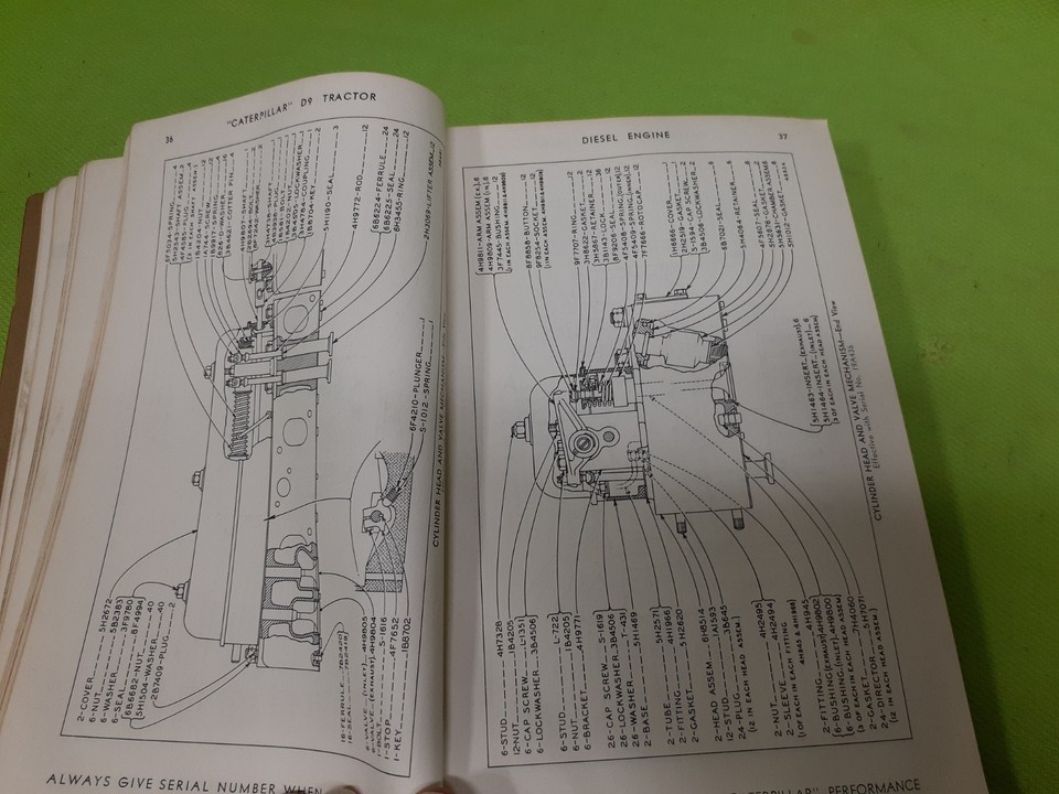 Caterpillar D9 Tractor Torque Converter Drive Parts Book Catalog Manual ...