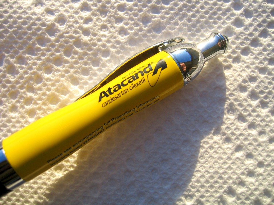 Drug Rep Pens ( ATACAND ) Rare Yellow and Black Heavy Metal New | eBay