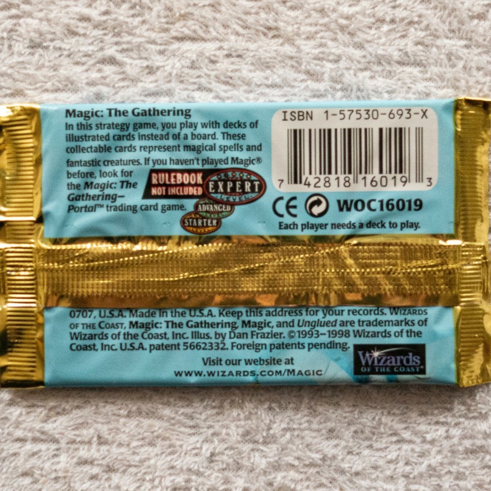 MTG: UNGLUED - Factory Sealed Booster Pack from Box -Magic the ...