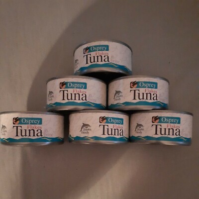 6 cans of OSPREY TUNA FLAKES IN BRINE. Big Family Pack (6x160g=960g ...