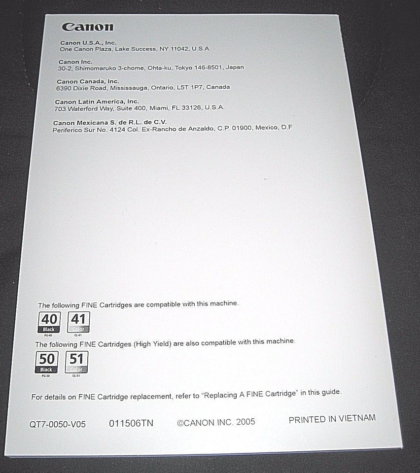 2005 Canon Pixma MP170/MP150 User's Guide Book English | eBay