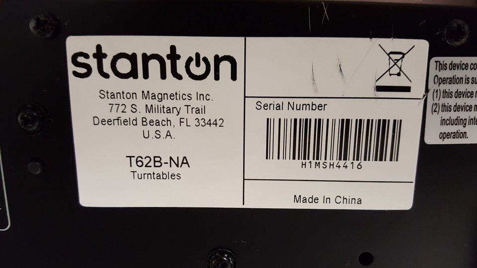 STANTON T.62 TURNTABLE DJ RECORD PLAYER w/PITCH CONTROL T62 | eBay