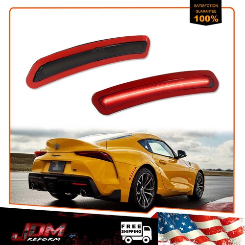 For 2020-2024 Toyota GR Supra Smoked Rear Bumper Red LED Side Marker ...