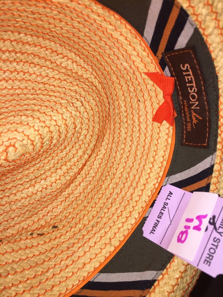 811) NWT auth STETSON woven grass HAT design sample SIZE M retail: $129 ...