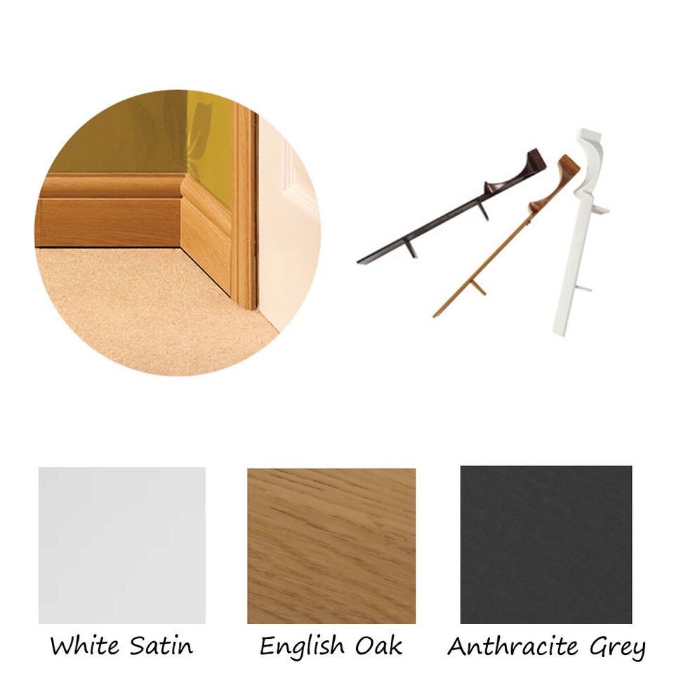 Roomline Internal & External Corners Plastic Skirting Board PVC End ...