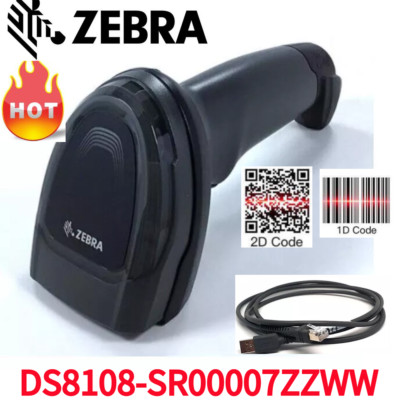Zebra 2D 1D Handheld Barcode Scanner Imager DS8108-SR00007ZZWW W/ USB ...