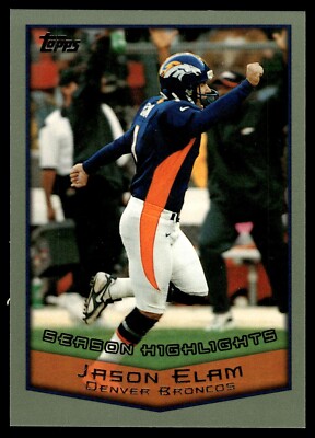 1999 Topps Season Highlights Card #314 Jason Elam Denver Broncos | eBay
