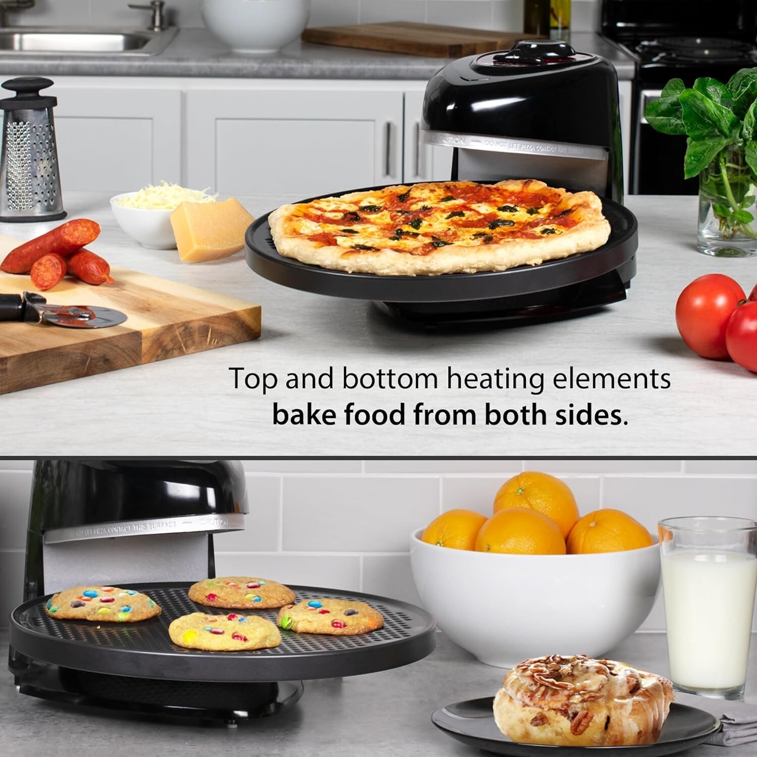 Presto Pizzazz Plus Rotating Oven Countertop Pizza Cooking Modes, Black ...