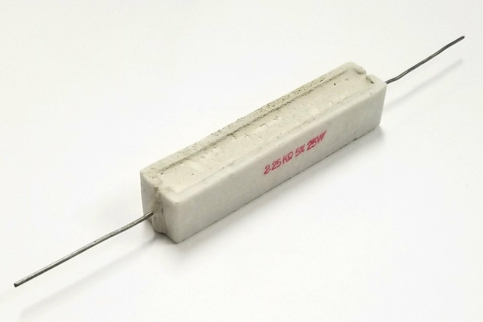 Lot of 2, 2.25K Ohm 25 Watt Wirewound Ceramic Power Resistors 25W ...