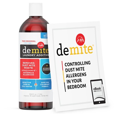 DeMite 1 Liter Laundry Additive Allergy Relief Dust Mite Allergens ...