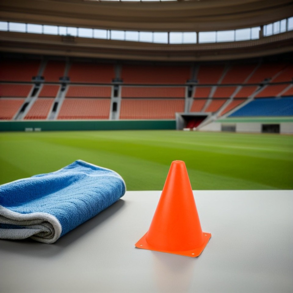 6 Pack Bright Orange Training Cones for 18cm Soccer Rugby Outdoor Games ...