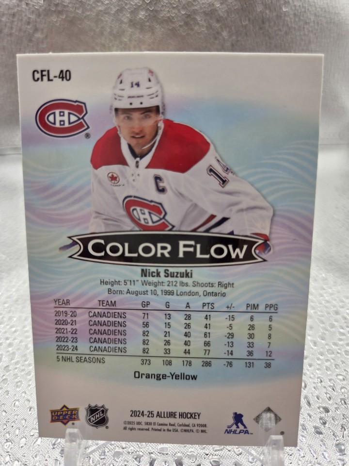 24/25 UPPER DECK ALLURE COLOR FLOW Orange-Yellow NICK SUZUKI CFL-40 | eBay
