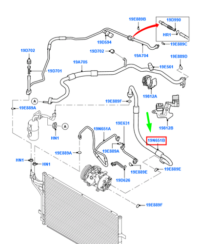 FORD FOCUS MK2 A/C System Einlassrohr Assy 3M5H-19N602-EJ 1741659 NEU ...