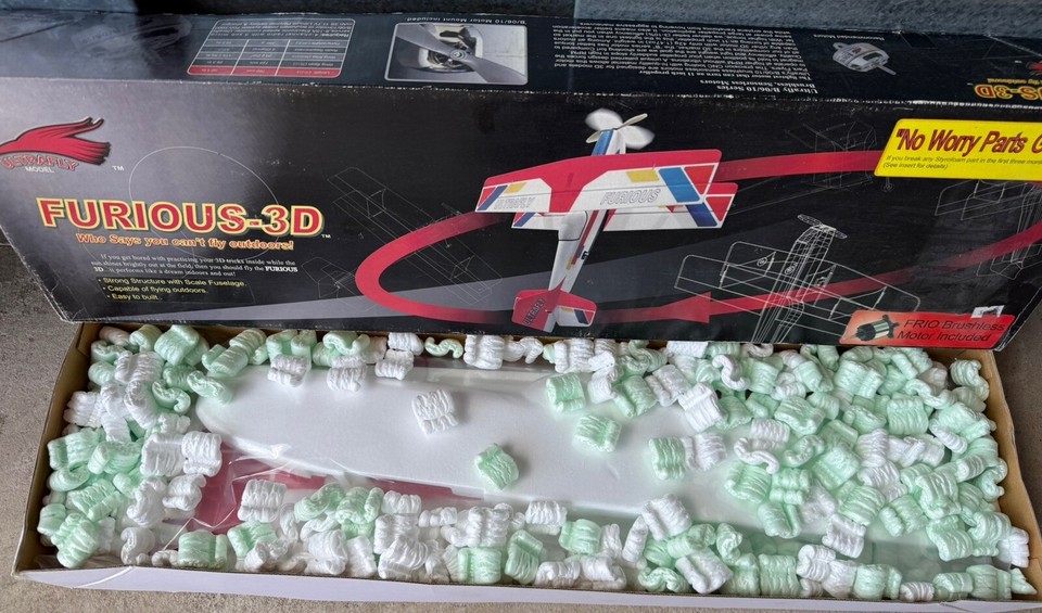 Ultrafly Model Furious 3D Biplane Vintage RC Airplane Kit Complete New ...