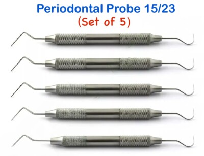 5PCS PERIODONTAL UNC15-23 PROBE COLOR CODED DENTAL HAND INSTRUMENT ...