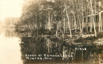 Ramona Lodge Winter Wisconsin 1934 Sawyer County RPPC Photo Postcard ...