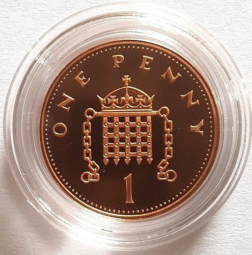 1983 - 2008 The Royal Mint Crowned Portcullis chains one penny 1p coin ...