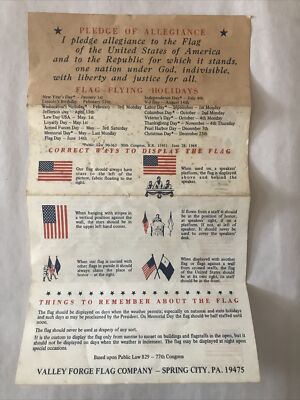 VALLEY FORGE FLAG COMPANY-VINTAGE-THINGS TO REMEMBER ABOUT THE FLAG | eBay