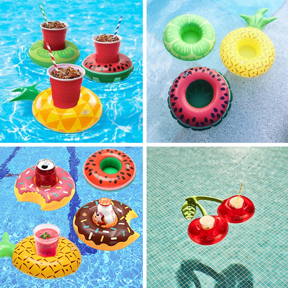 Pool Float Drink Floats Inflatable Cup Coasters Inflatable Drink ...