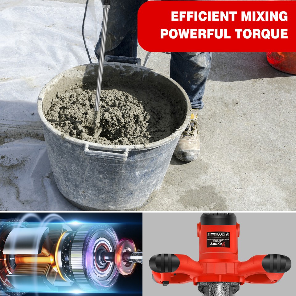 3800W Electric Plaster Paddle Mixer Mortar Paint Cement Stirrer Whisk ...