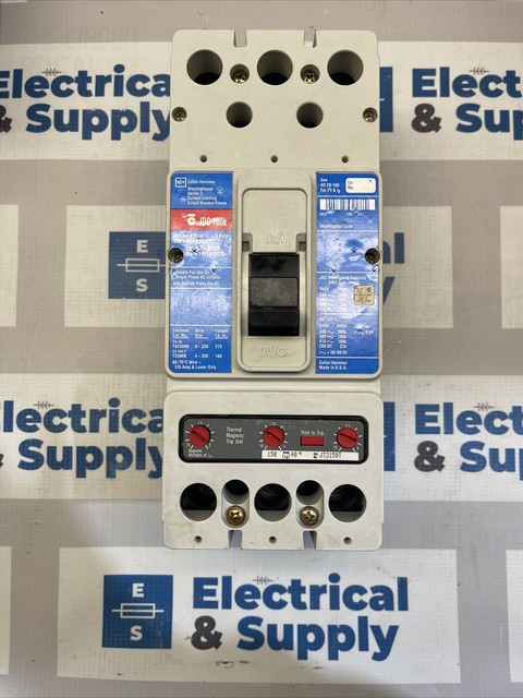 Cutler Hammer JDC 100k 175 Amp 3 Pole 480 Volt Circuit Breaker JDC3250F ...