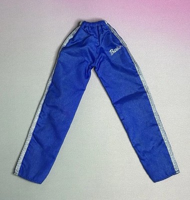 Vintage *Barbie* Clothes: Blue Jogging Pants, Silver Logo & Stripe 1999 ...