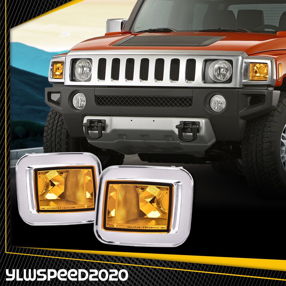 Fit For 03-08 H2 Hummer Amber Lens Front Turn Signal Light Parking Lamp ...