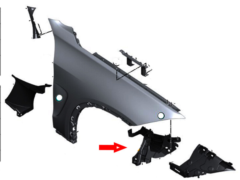 Genuine BMW X5 X6 F15 F16 Series Front Fender Bracket Right O/s ...
