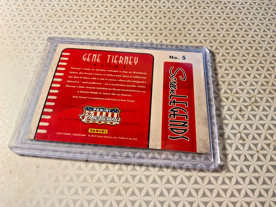 2015 Panini SCREEN LEGENDS GENE TIERNEY #5 13/49 AA50 | eBay