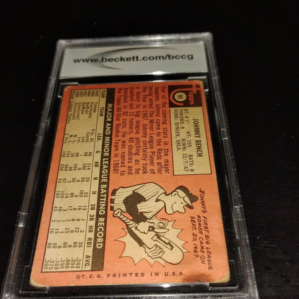 1969 Topps Johnny Bench #95 Bccg 5 Poor | eBay