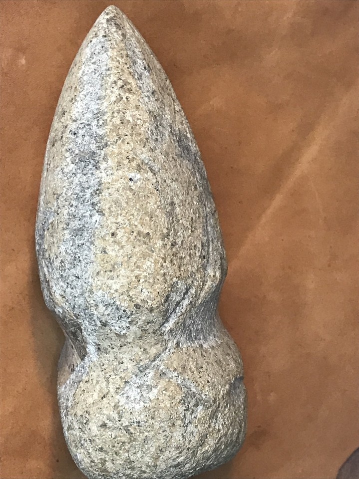 Native American Stone Indian Artifact 3/4 Single Blade Axe Plow Struck ...