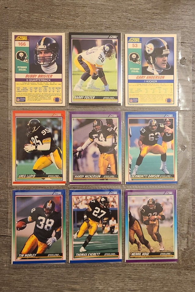 1990 Score Pittsburgh Steelers 15 Card Lot Rod Woodson, Eric Green ...