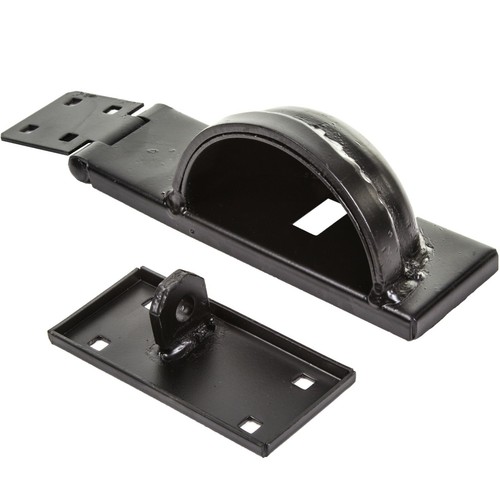 HEAVY DUTY RIGHT HANDED PADLOCK PROTECTOR HASP 185mm BLACK Outdoor ...