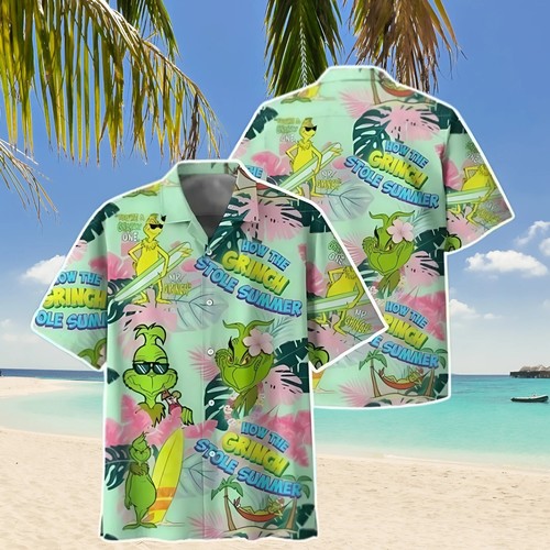 Must-Have Grinch Hawaiian Shirt – Funny Summer Print, Tropical Vibes, S ...