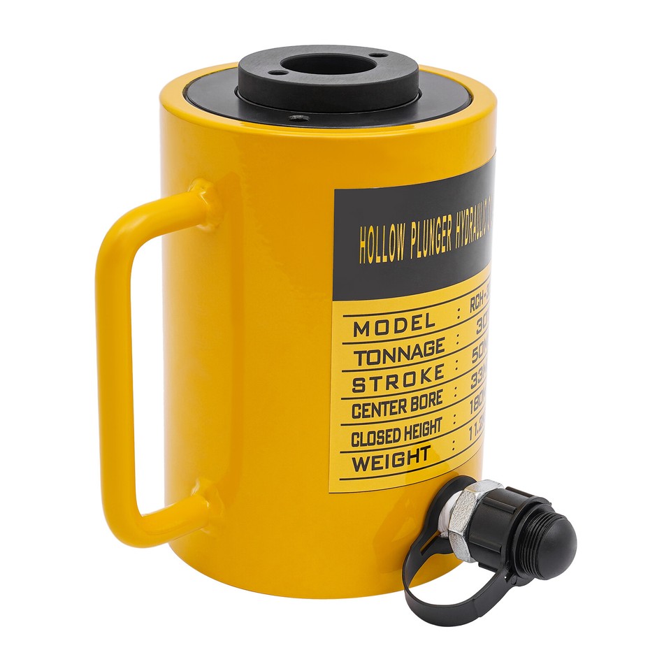 Hollow Ram Hydraulic Cylinder Jack 30 Ton / 66000 lbs 50mm Stroke ...