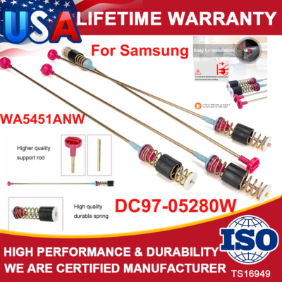 4Pack DC97-05280W Washer Suspension Rods For Samsung WA50R5200AW/US ...