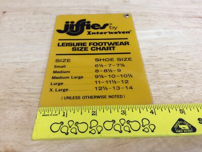 Jiffies Advertising Size Chart | eBay