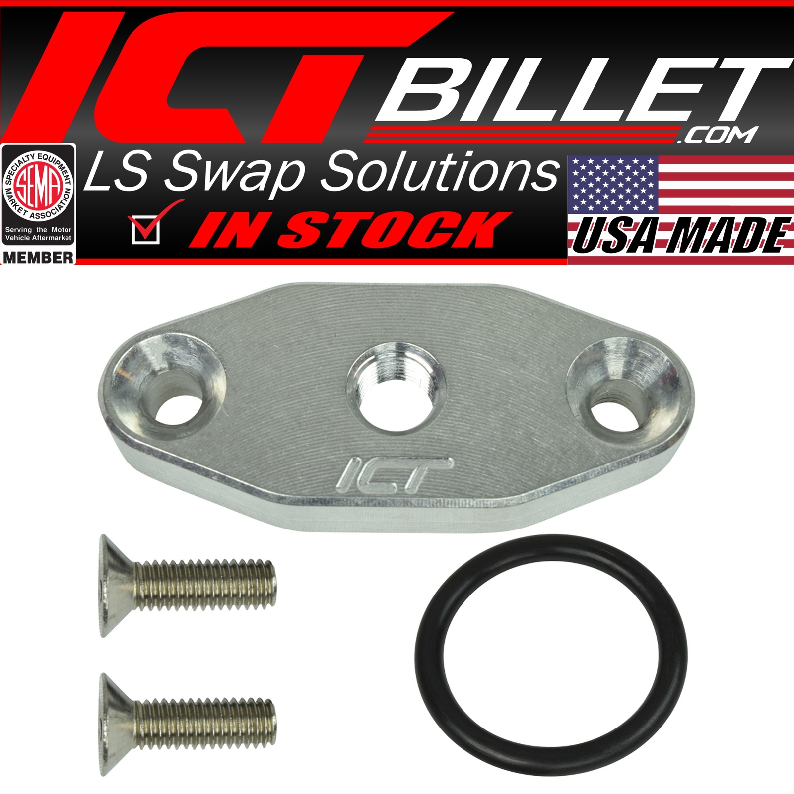 LS OIL PORT ADAPTER 1/8" NPT Cooler Billet Plate LS1 LSX Turbo Supply ...