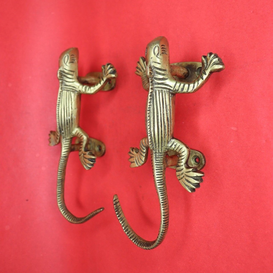 Antique Style Big Lizard Shape Handmade Door Pull Handle Pair Home ...